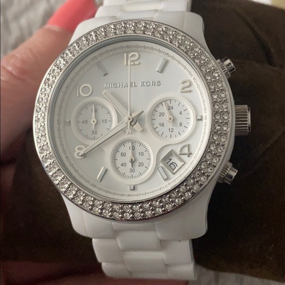 Michael Kors | Accessories | Wceramic White Michael Kors Chronograph ...